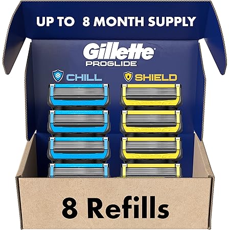Gillette Mens Razor Blade Refills, 4 ProGlide Chill Cartridges, 4 ...