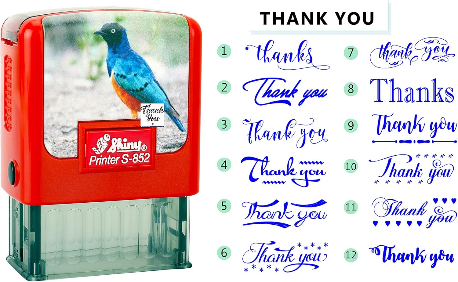 Amazon.com : Thank You! Rubber Stamp Shiny S-852 Office and Teacher Self Inking Stationary Stamp ...