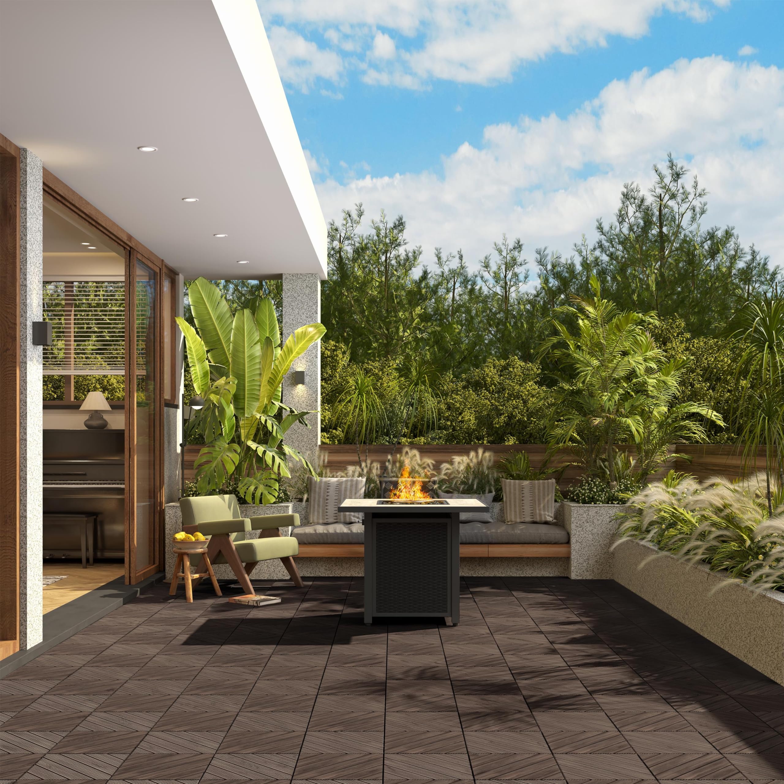 Snapklik.com : Yaheetech 27PCS Wooden Flooring Patio Deck Tiles ...