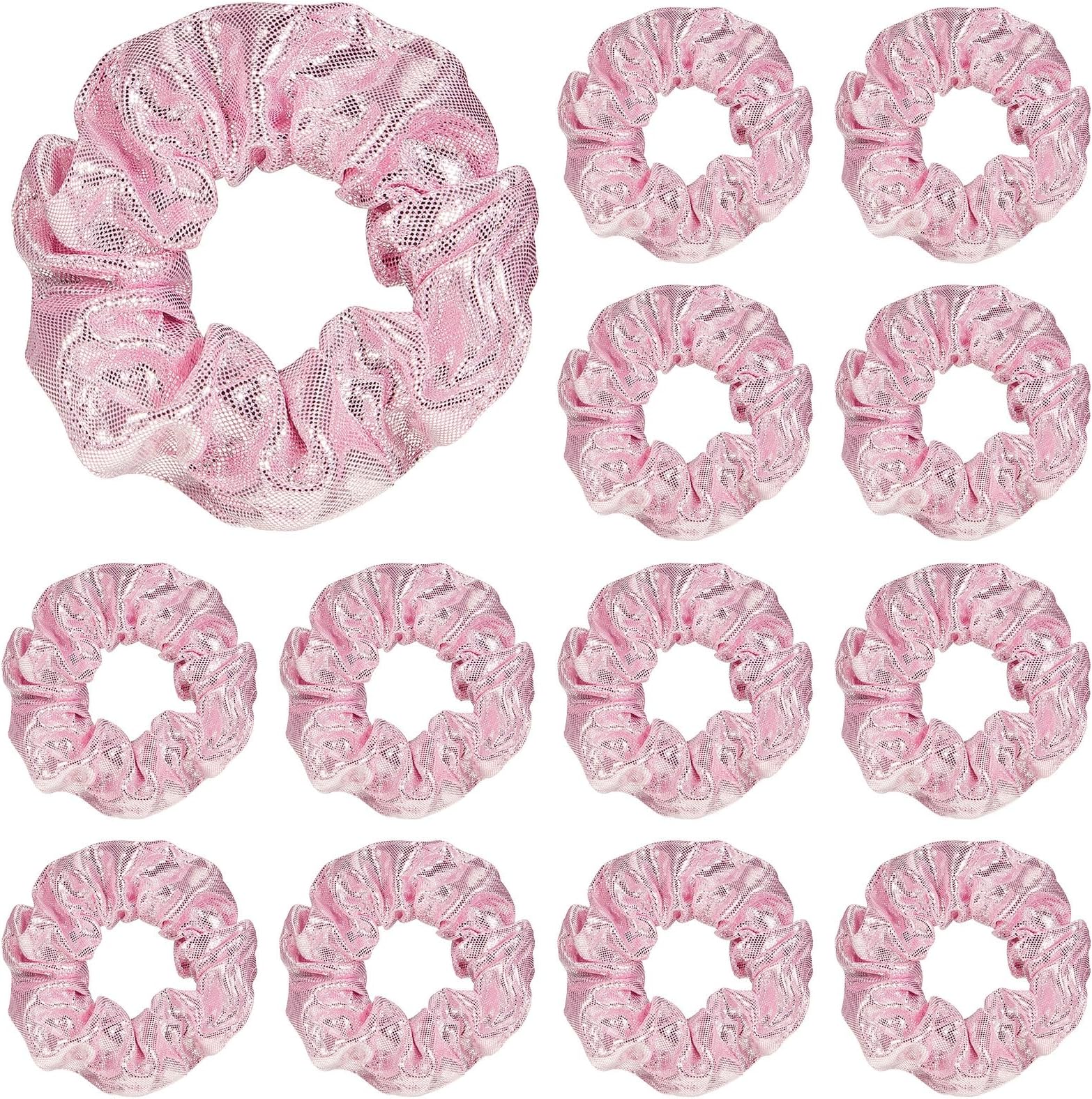 Amazon.com : Taiyin 24 Pieces Shiny Metallic Scrunchie Solid Scrunchies ...