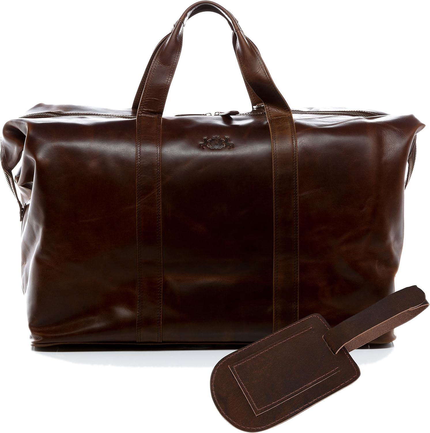 SID & VAIN Chester XL Duffel Bag Real Leather 56 cm Brown-cognac ...
