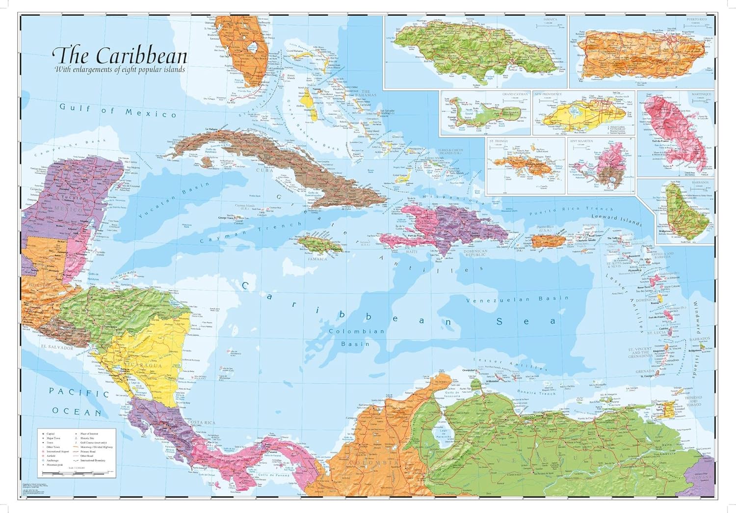 Caribbean and Main Islands Wall Map: 9780946405404: Books - Amazon.ca