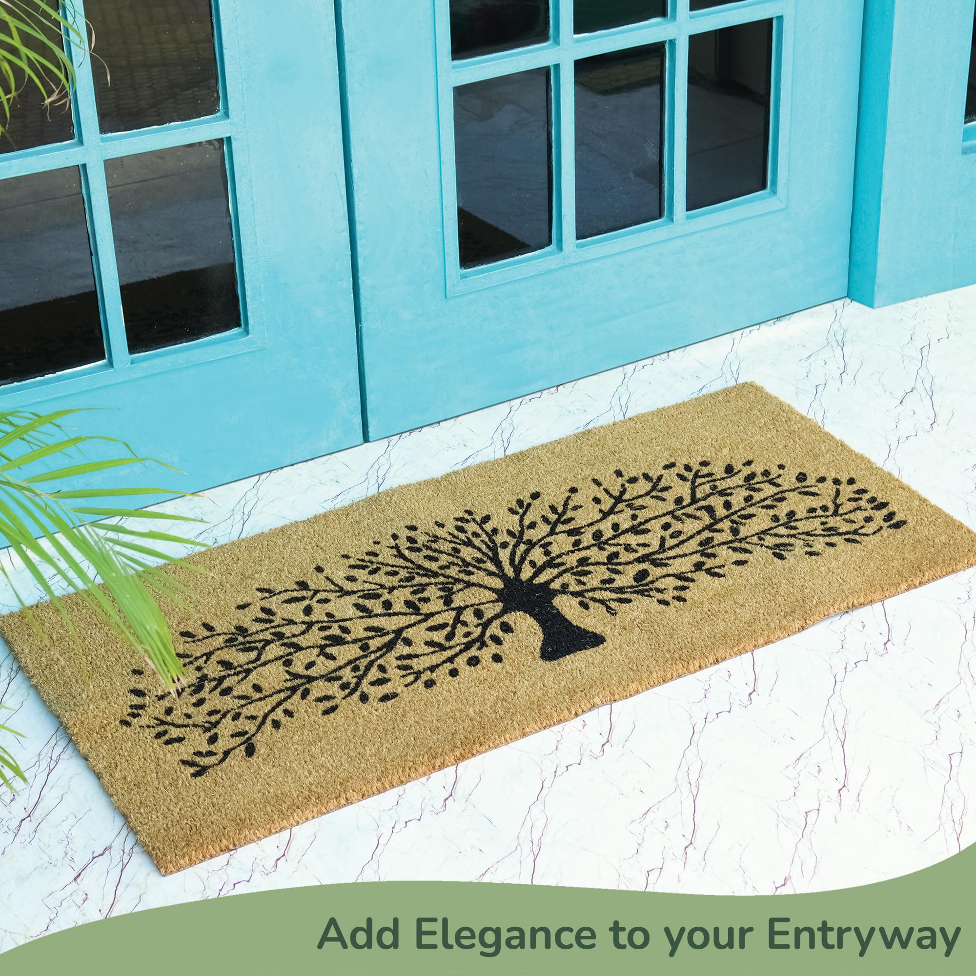 Extra Large Floor Mat for Patio Decor, Coco Coir Mats with PVC-Backing ...