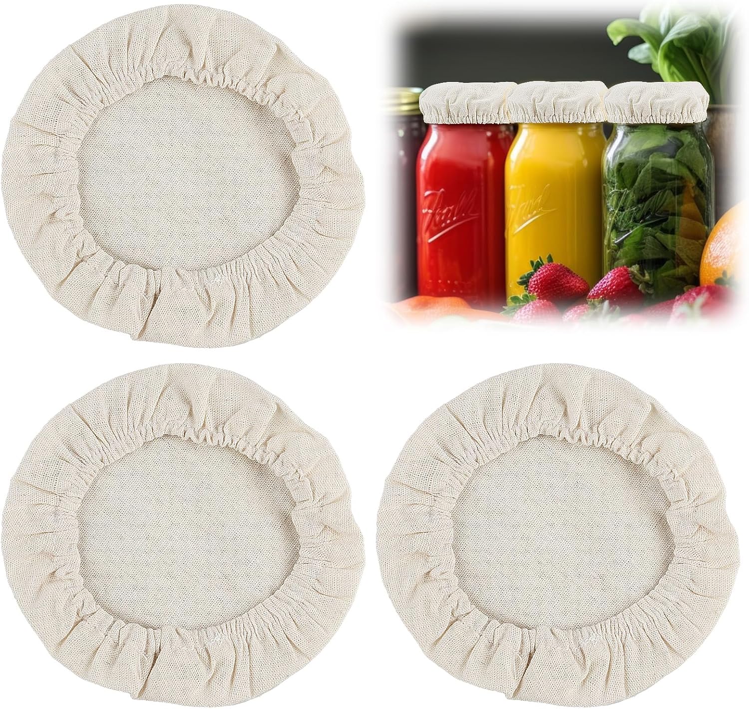 Amazon.com: 3 Pcs Sourdough Starter Jar Cloth Covers for Sourdough ...