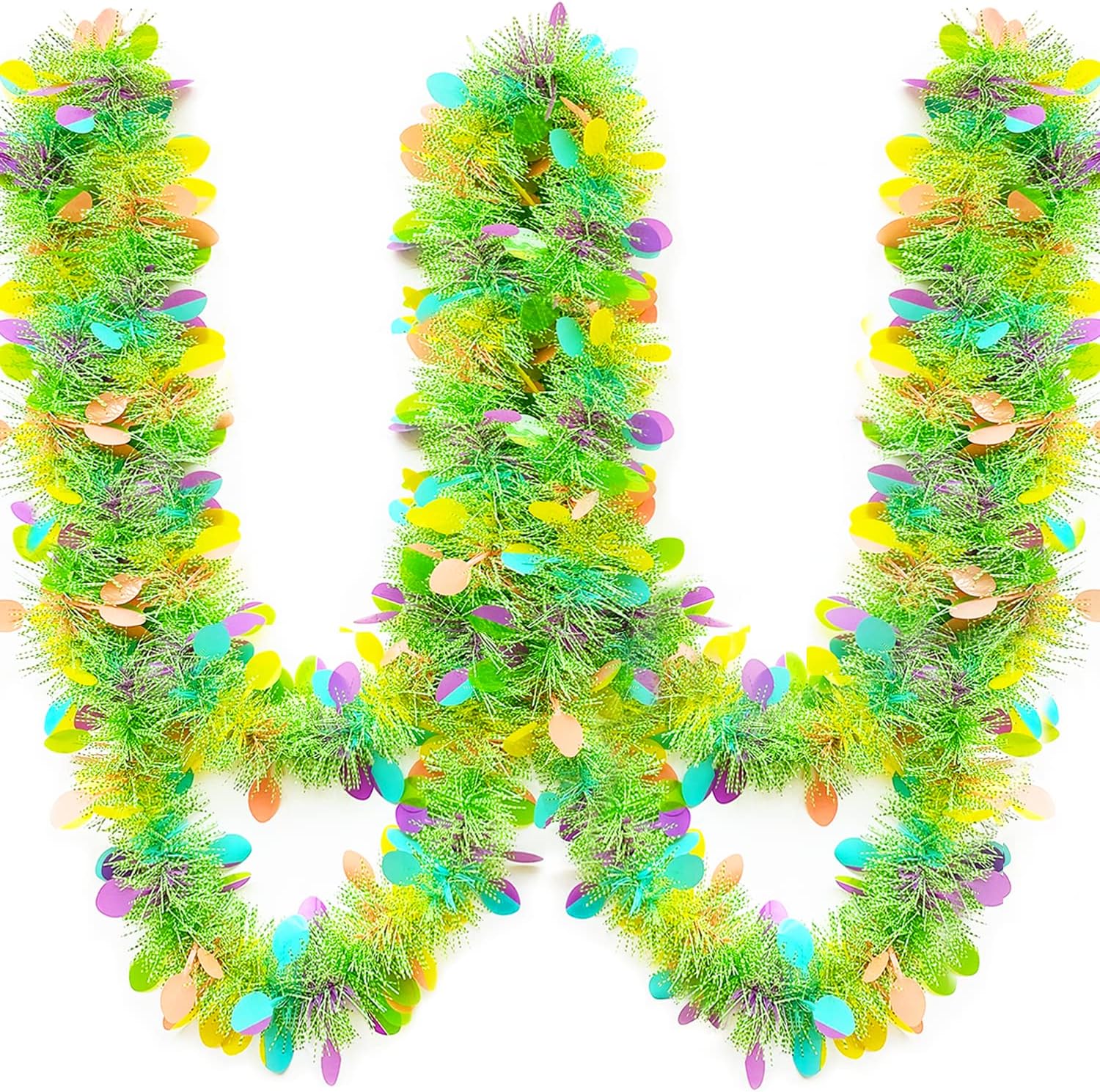 Amazon.com: Hungdao 59 ft LED Easter Tinsel Garland for Mantle with 180 ...