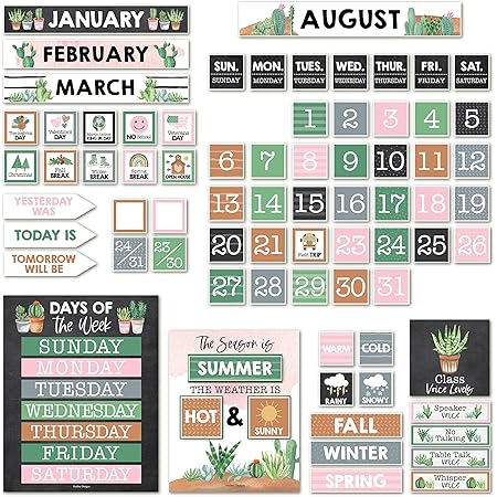 Amazon.com: 56pcs Cactus Welcome Bulletin Board Set for Classroom ...