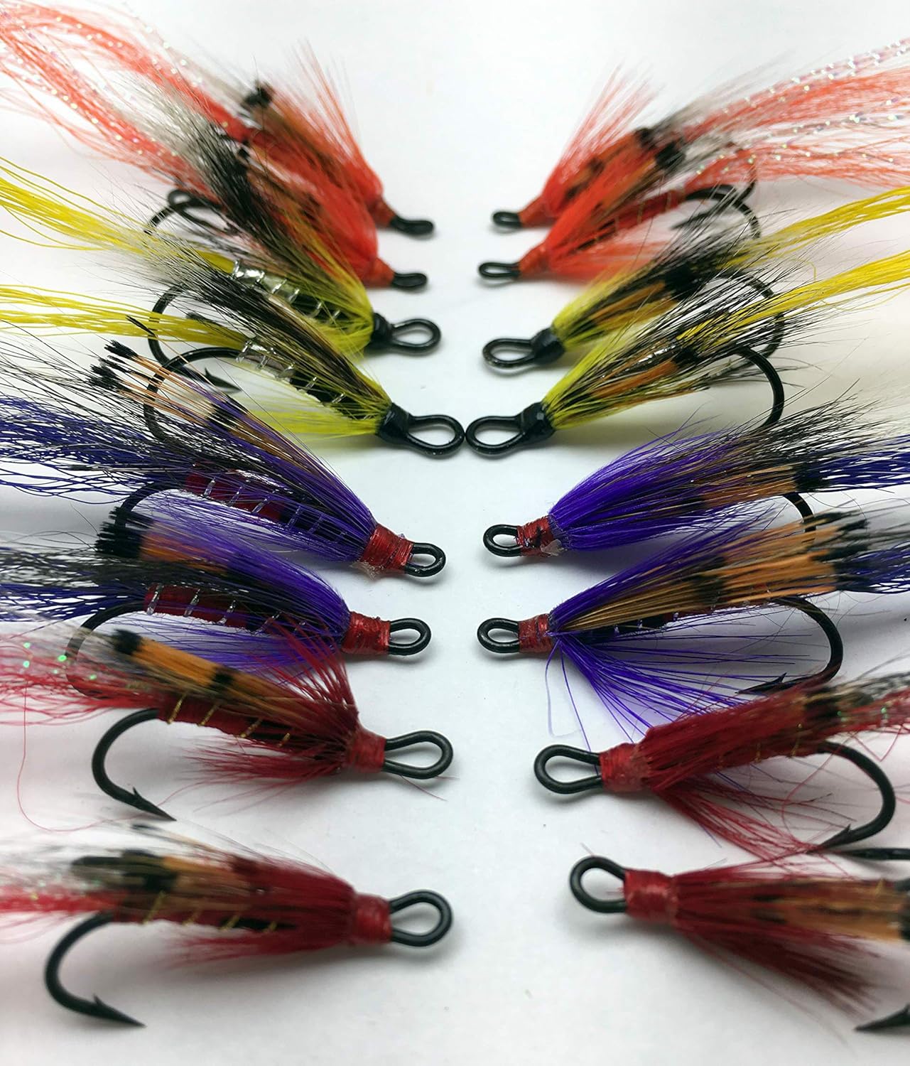 Fly Fishing Salmon Flies Ally's Set Double Hooks sizes 4-10 pack of 16 ...