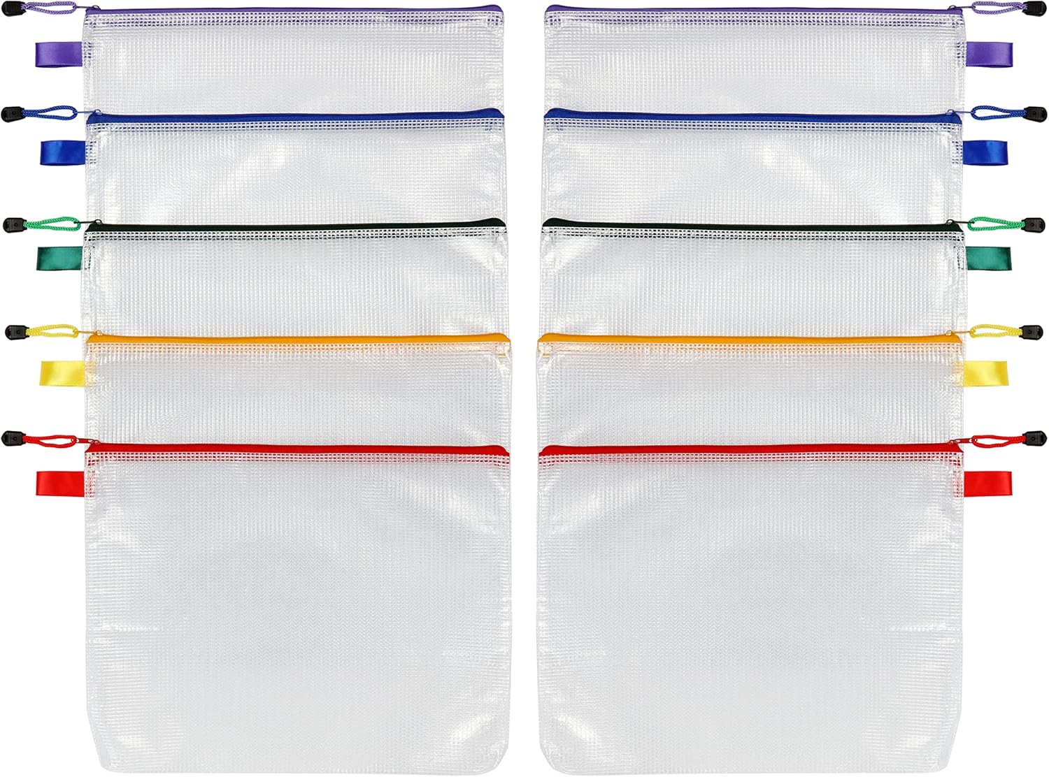 Amazon.com: Oxford Reinforced Zip Pouches, 10 Pack, 13-3/16" x 10-7/16 ...