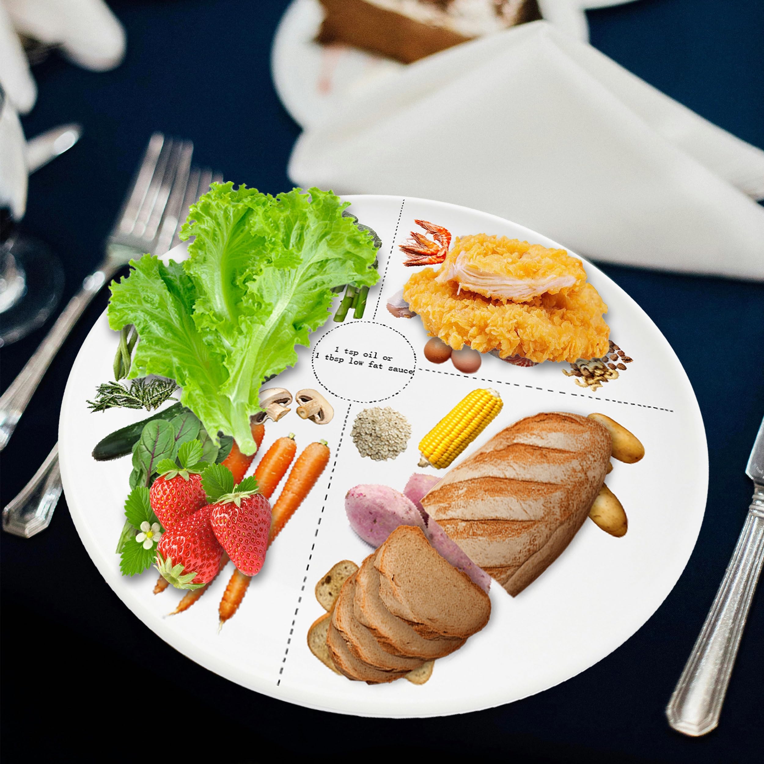 Snapklik.com : Viynran Portion Control Plate - 10 Inch Melamine Healthy ...