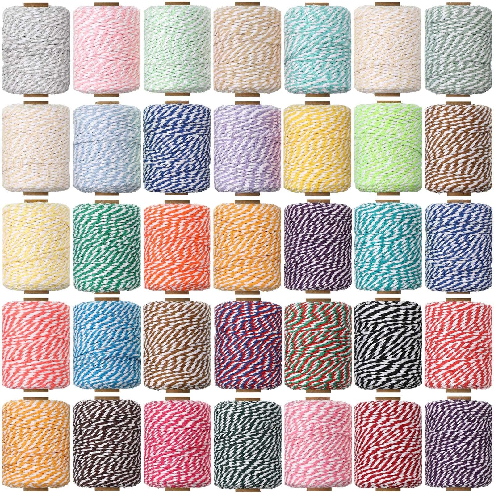 Amazon.com: 30 Rolls Colourful Bakers Twine for Crafts 2mm Cotton ...