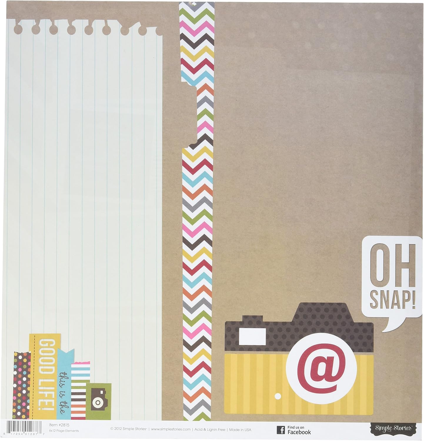 Amazon.com: Simple Stories Sn@p! Life Double-Sided Elements 12"X12"-6 ...
