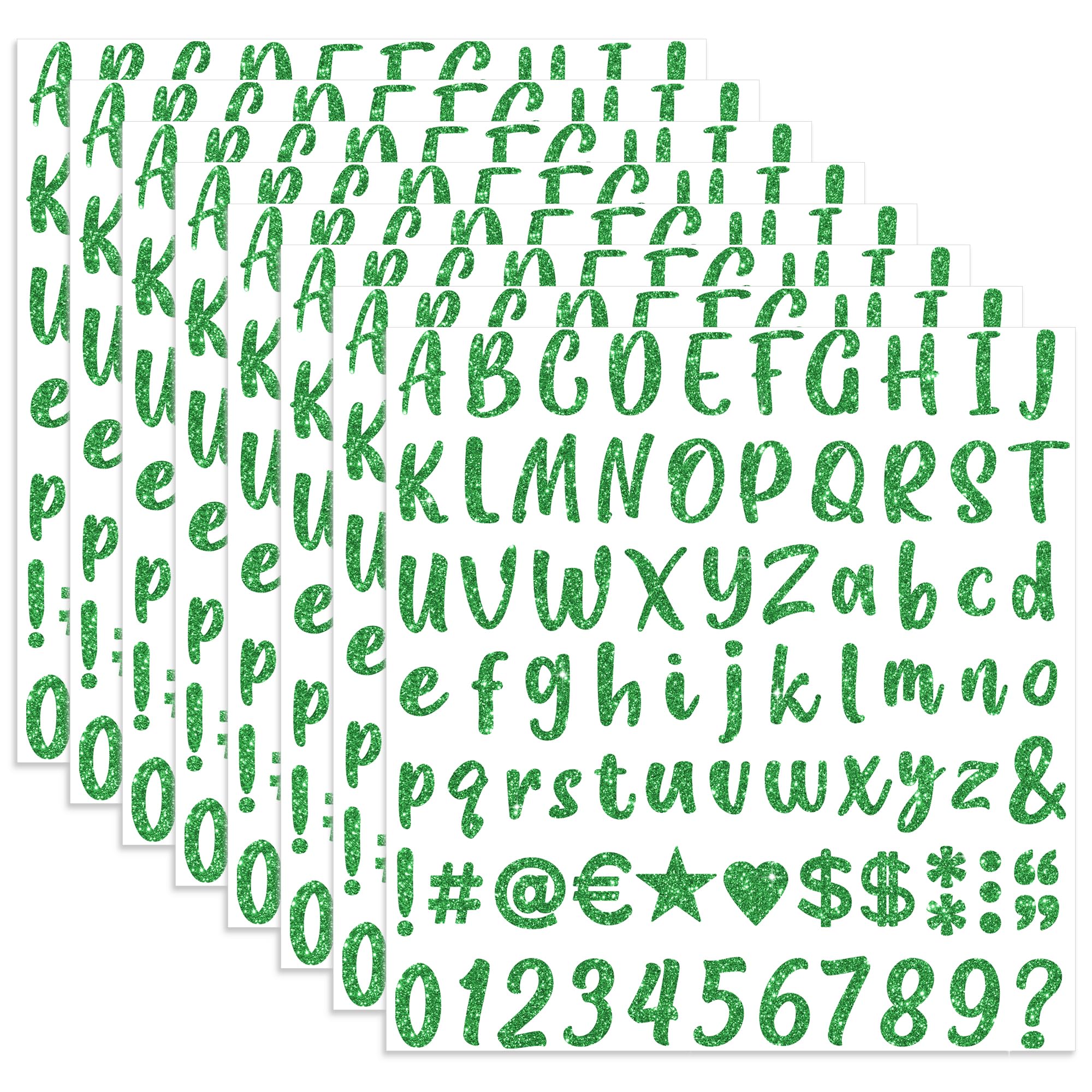 Amazon.com: 648 Pieces 8 Sheets Letter Stickers Glitter Small Self ...