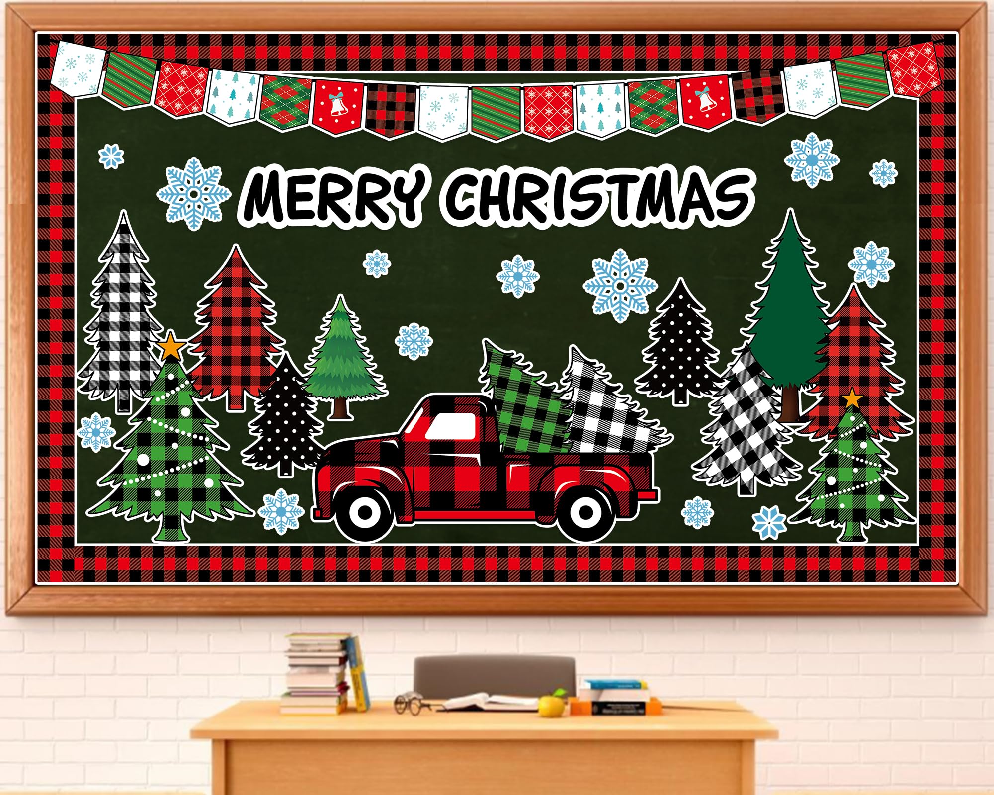 Amazon.com: Christmas Bulletin Board Decoration Set Merry Christmas ...