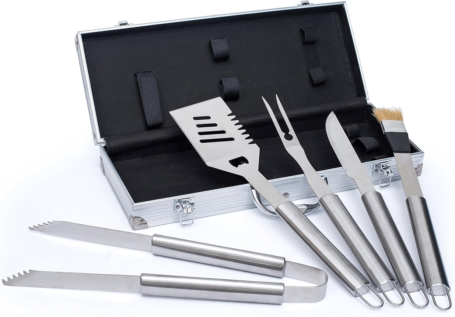 Amazon.com : Complete BBQ Grill Tools Kit. Barbecue Tool Set W/ Case ...