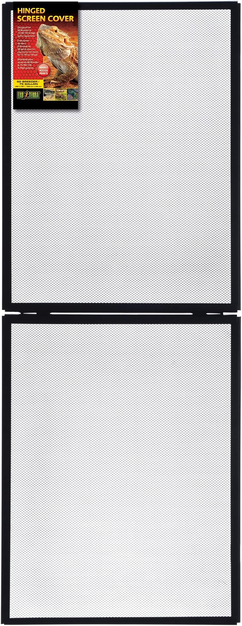 Exo Terra Hinged Terrarium Screen Cover, 60 Breeder/75 Gallon – Easy ...