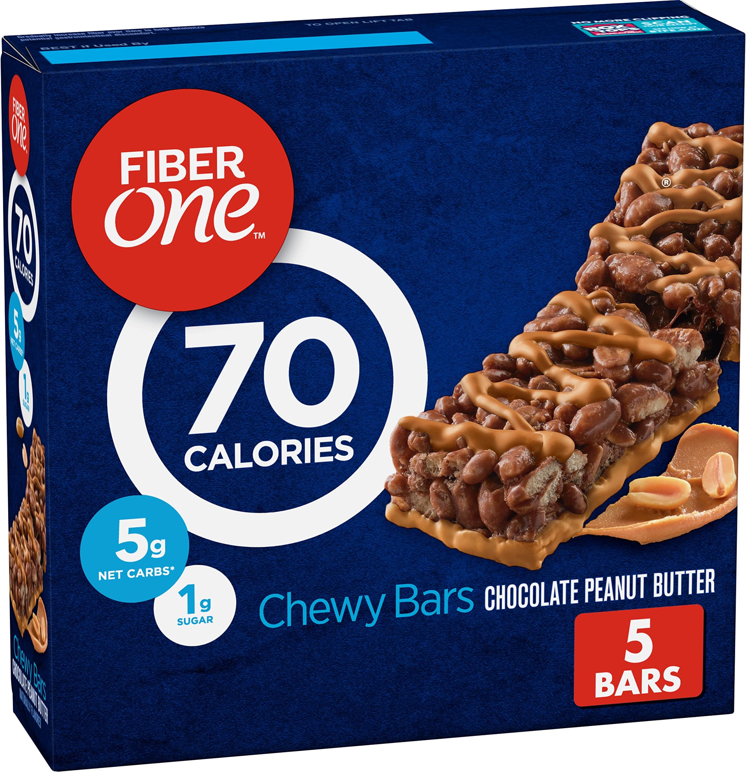 Amazon.com : Fiber One 70 Calorie Chewy Snack Bars, Chocolate Peanut ...