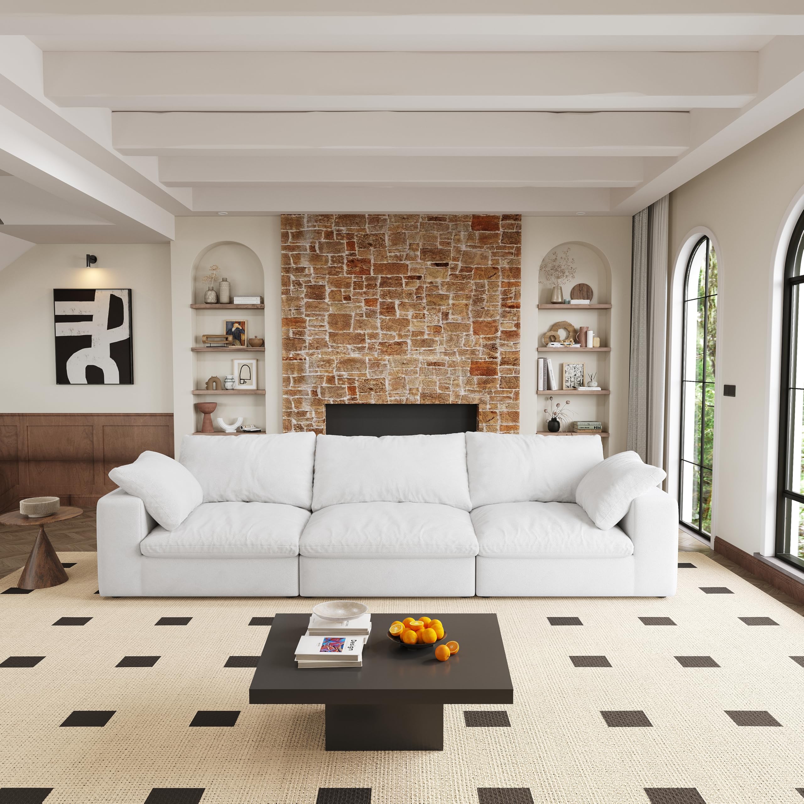 Amazon.com: CABSETT 120" Oversized Cloud Modular Sectional Sofa ...