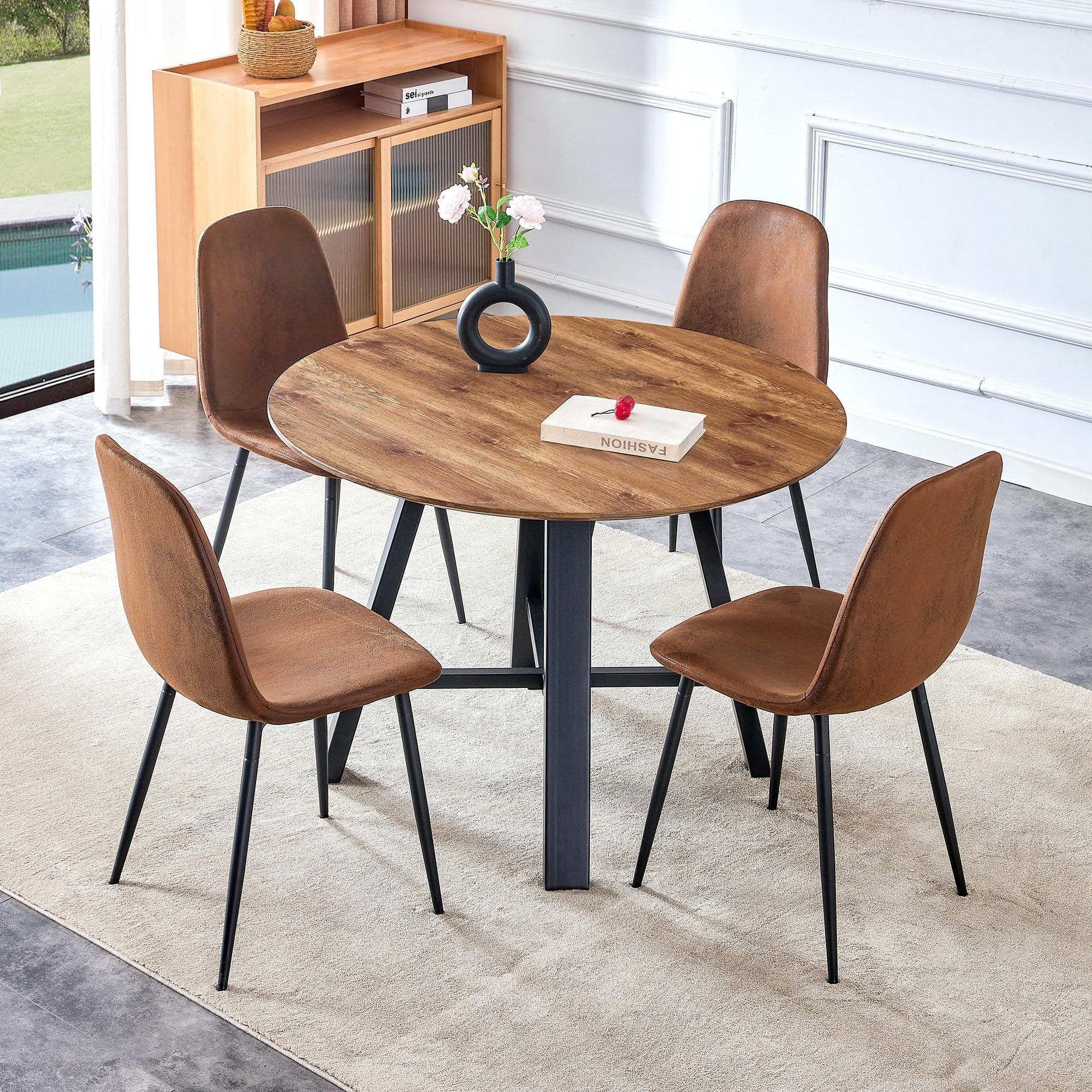 Amazon.com - somedream 5-Piece Round Dining Table Set - Kitchen Table ...