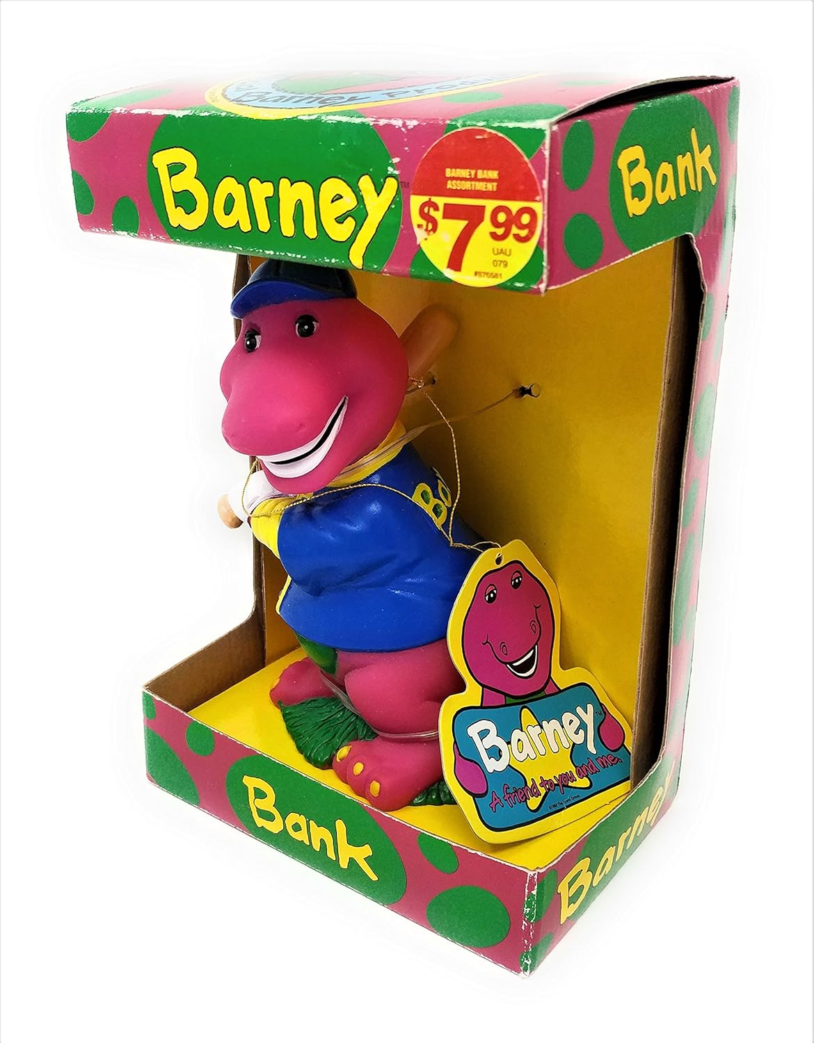 1992 Official Barney the Dinosaur kids coin bank by Happiness Express ...