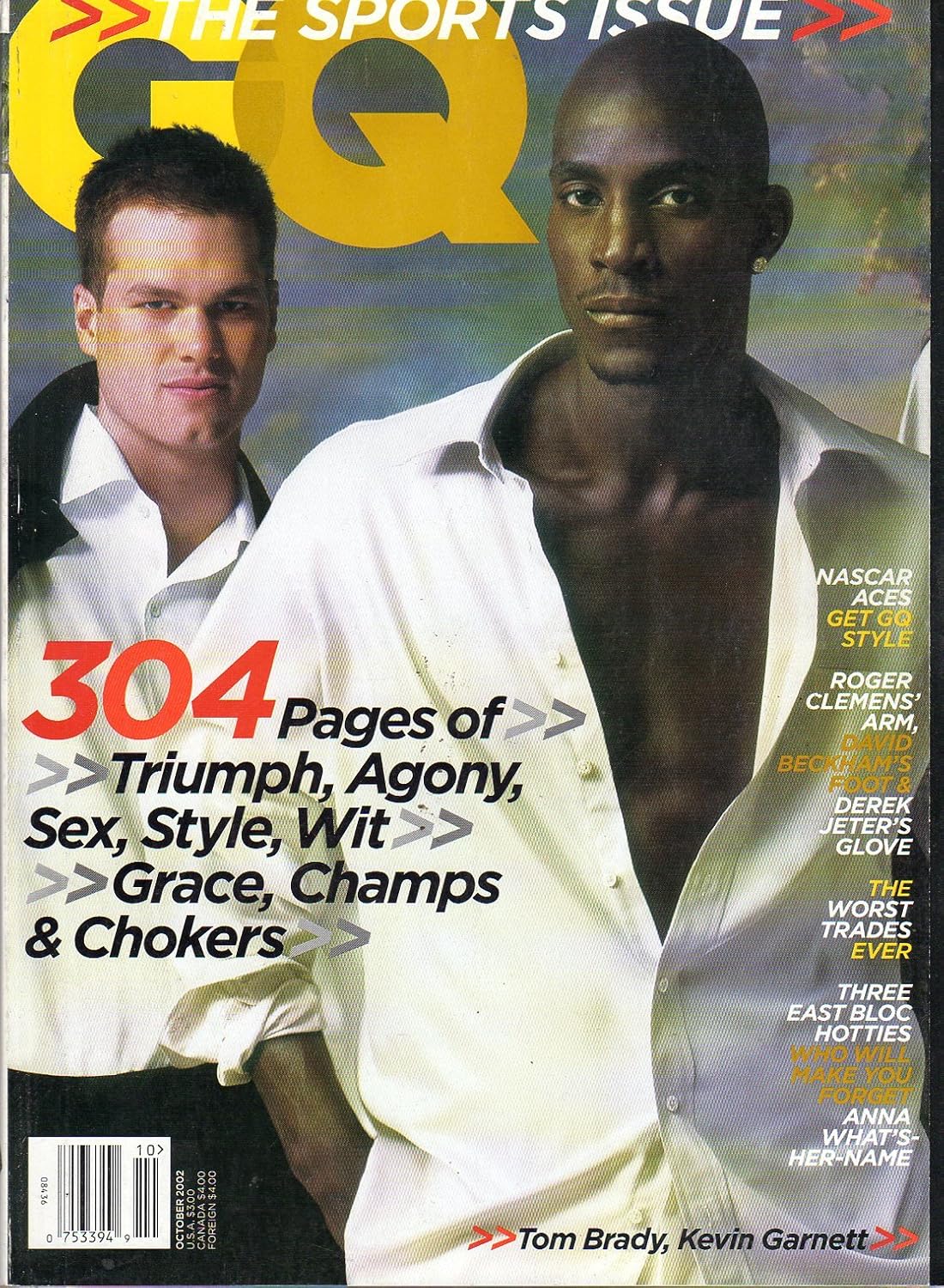Gq October 2002 (TOM BRADY, KEVIN GARNETT): GQ Magazine: Amazon.com: Books