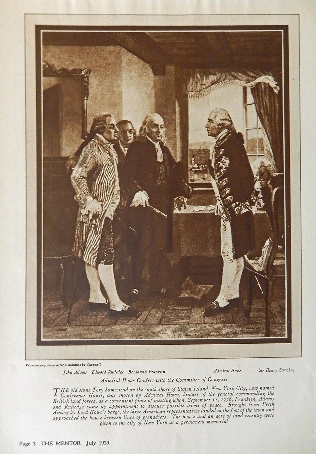 Amazon.com: John Adams,Edward Rutledge, Benjamin Franklin, Admiral Howe ...