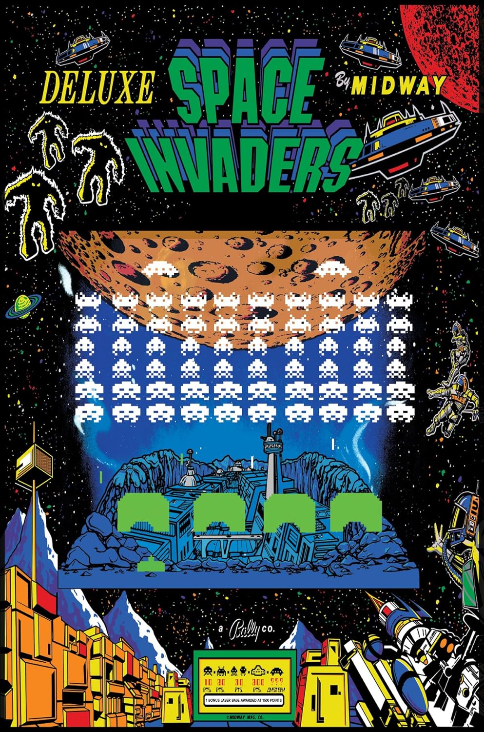 Amazon.com: Space Invaders Deluxe Arcade Game Poster Print 24" X 36 ...