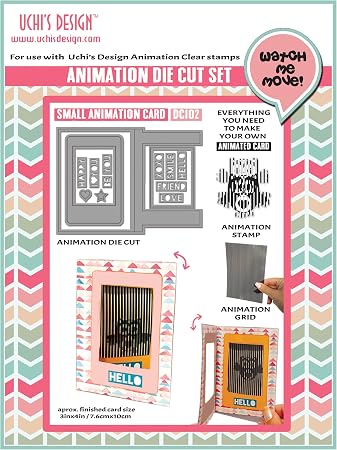 Amazon.com: UCHI Design Animation Envelopes, Die Cuts & Clear Stamp ...