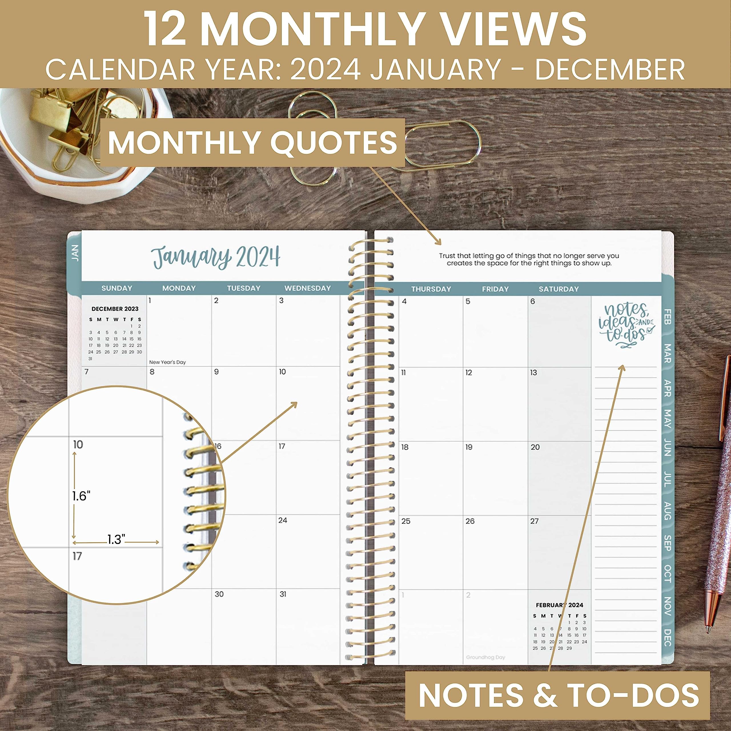 Snapklik.com : Bloom Daily Planners 2024 Calendar Year Day Planner ...