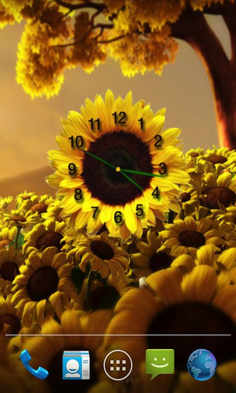 Desktop Flower Clock Wallpaper