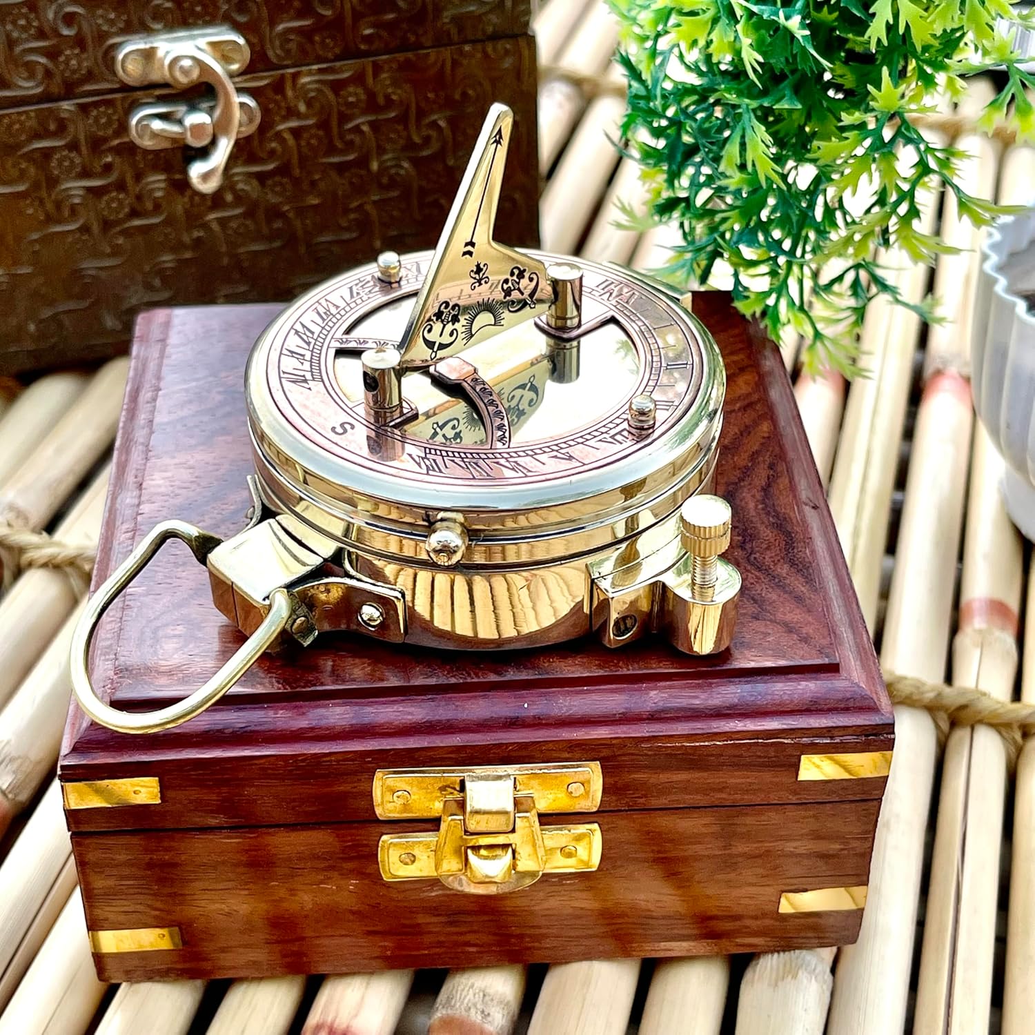Amazon.com: Brass Sundial Compass - Nautical Gifts for Men, Antique Sailing Anniversary Gadget ...