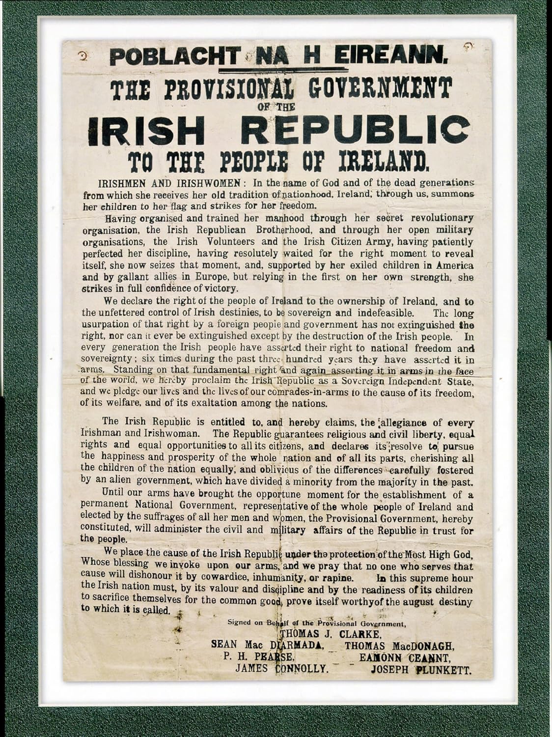 1916 The Proclamation of the Irish Republic - POBLACHT NA H EIREANN A3 ...