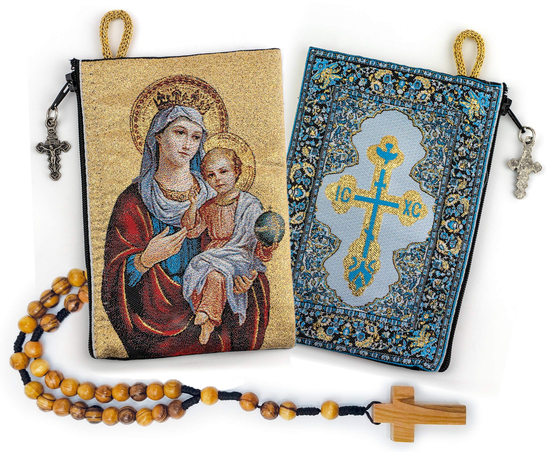8 Hook Rack Pope Leo XIV Mother Mary Rosary Rack - 8-Hook Wooden Wall ...