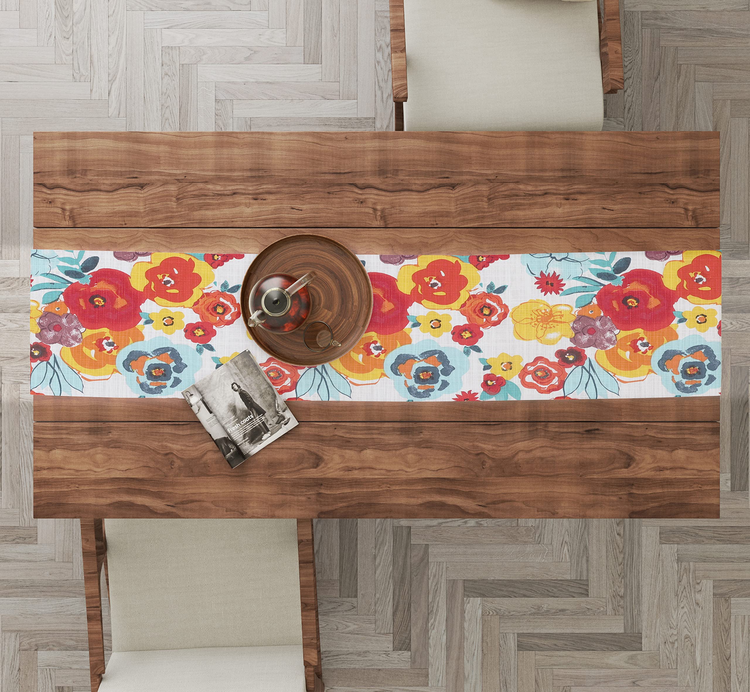 Snapklik.com : 100% Cotton Cloth Table Runner, Multi Flower/New Fela ...
