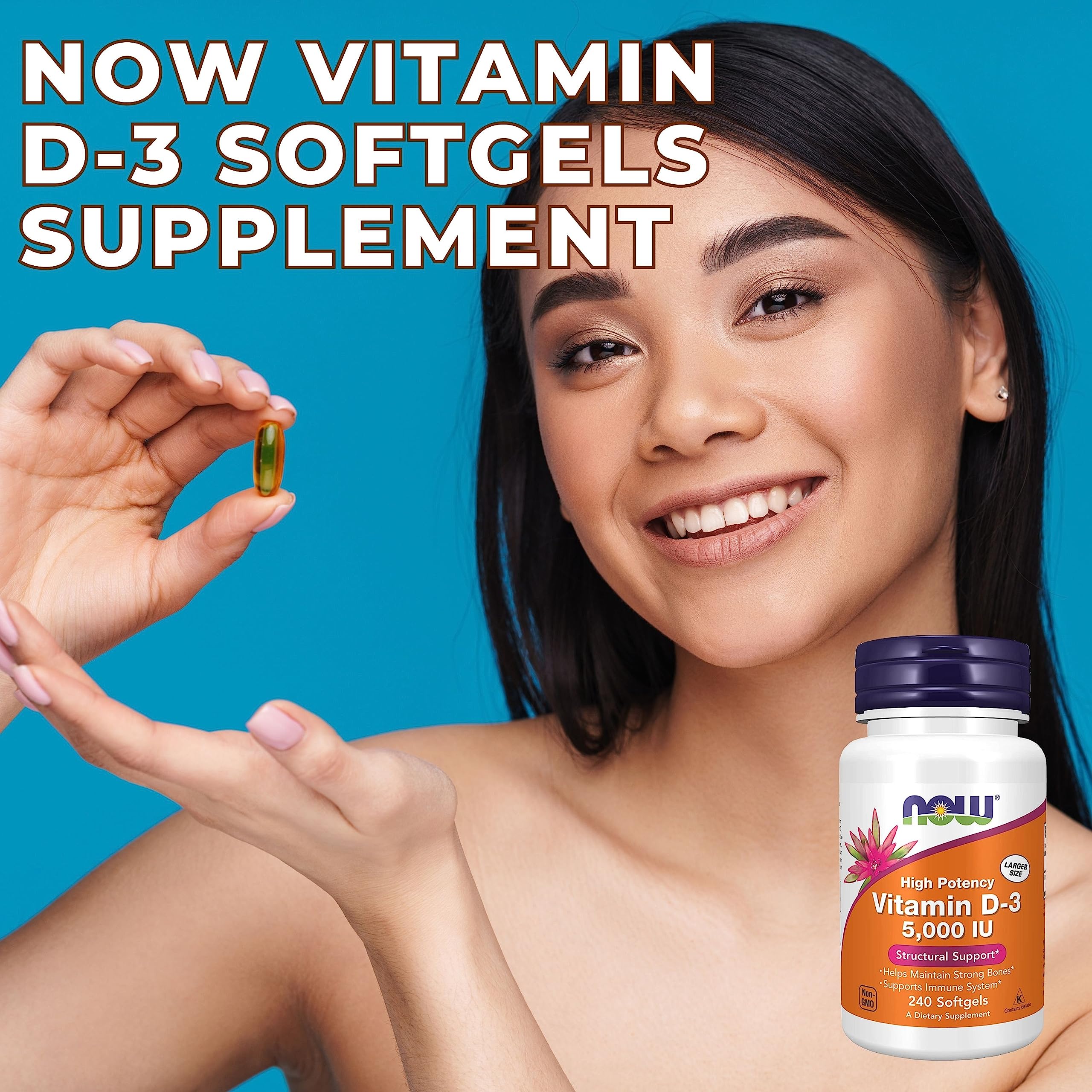 Snapklik.com : Worldwide Nutrition Now Supplements Vitamin D3 5000 IU ...
