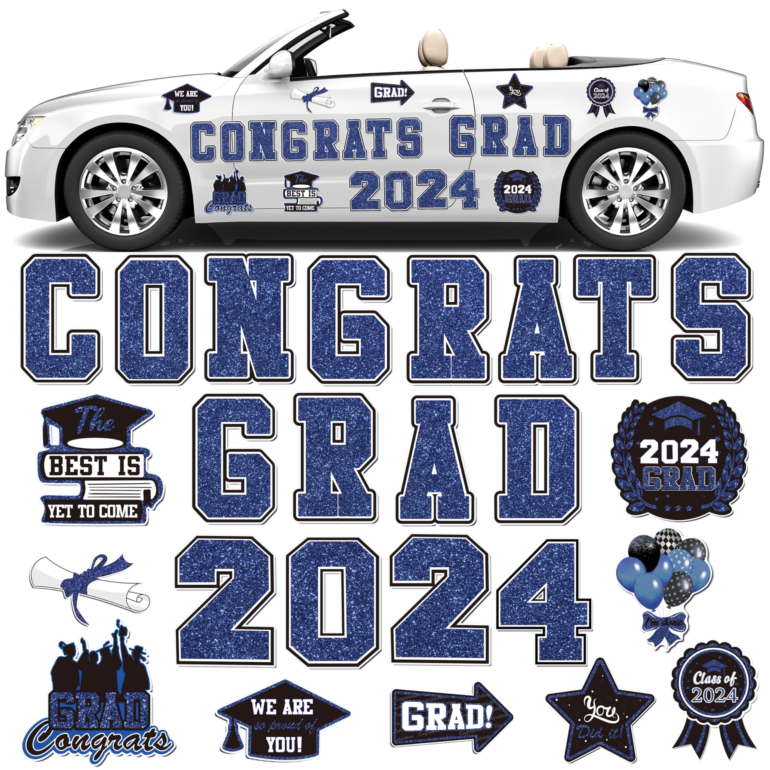 Amazon.com: 2024 Graduation Car Magnet Decoration 25Pcs, Magnetic ...