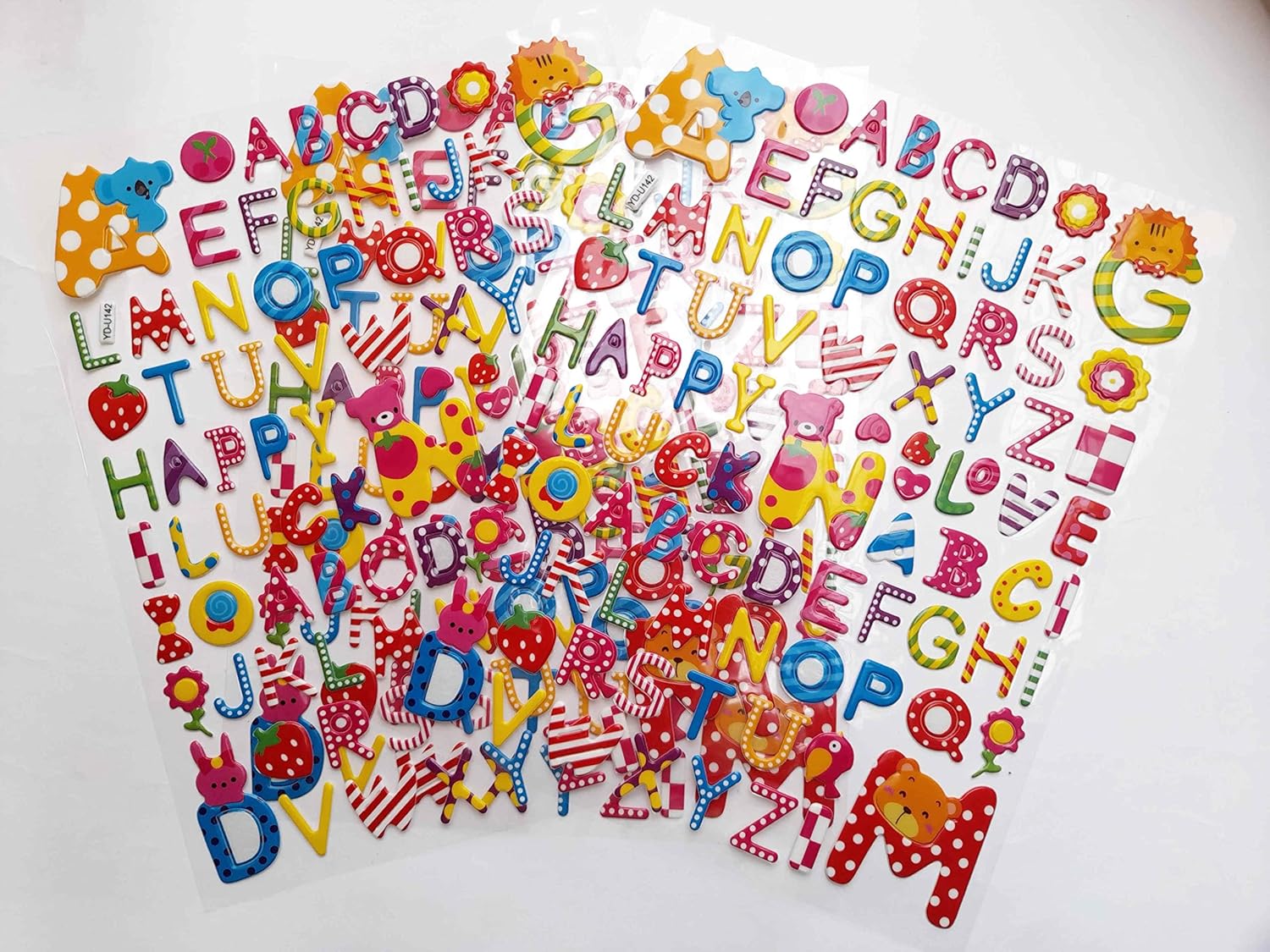 KCR Designer Colorful Alphabets/Alpha/ABC Self Adhesive Stickers for ...