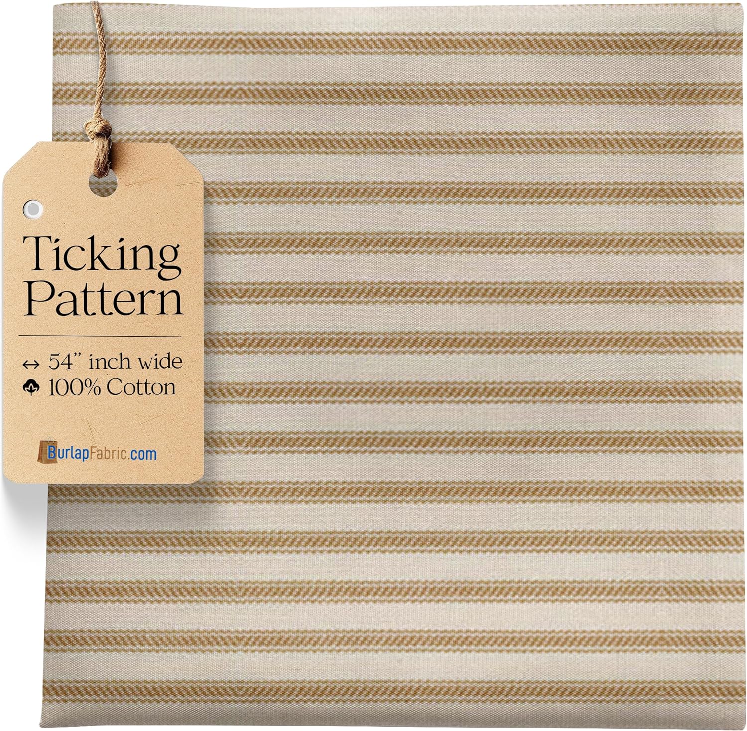 Amazon.com: Brown Striped Ticking Fabric by The Yard - 54" Wide 100% ...