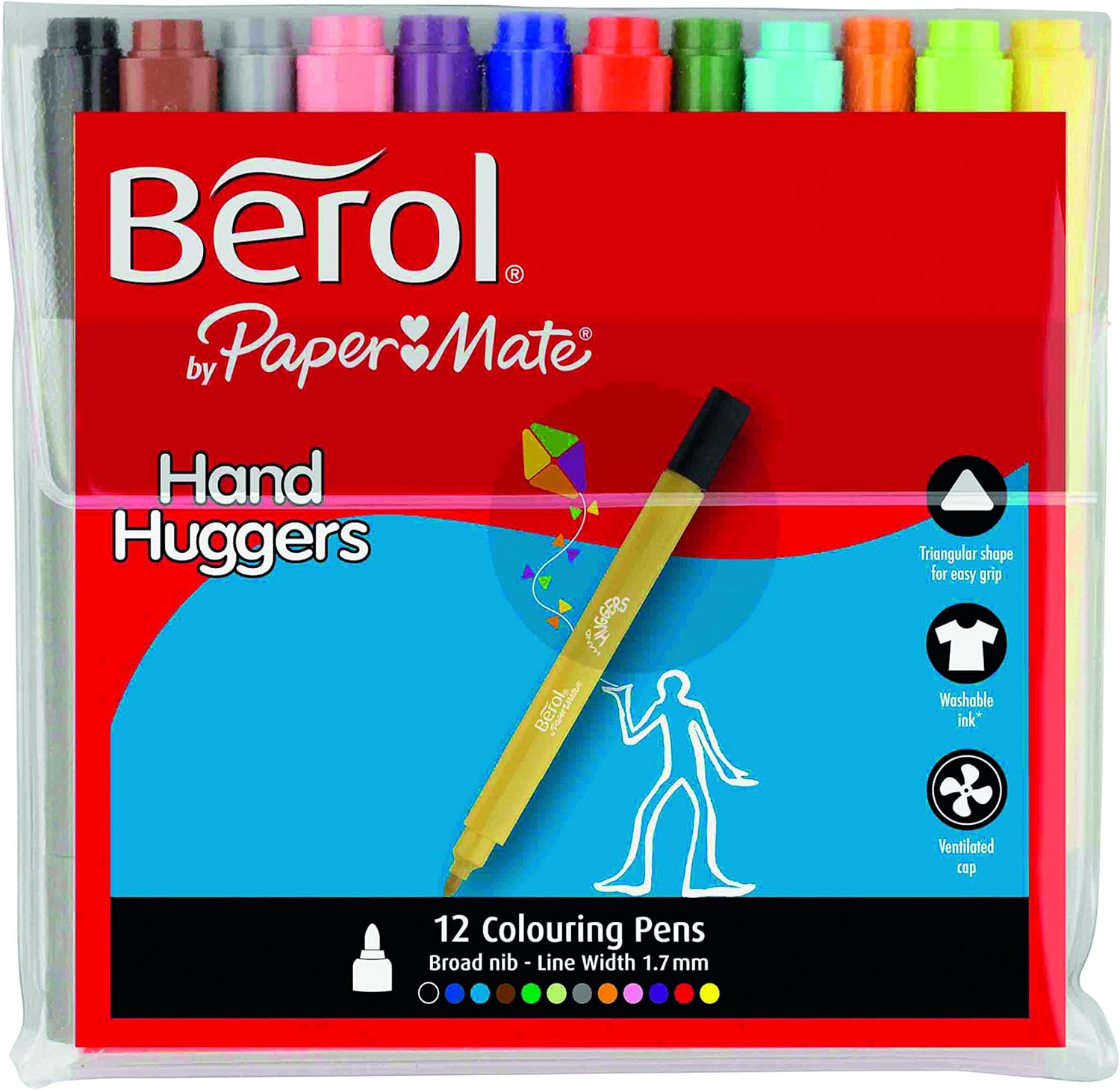 Berol Hand Hugger Colouring Pen 1.7mm Nib - Assorted Colours (Pack of ...