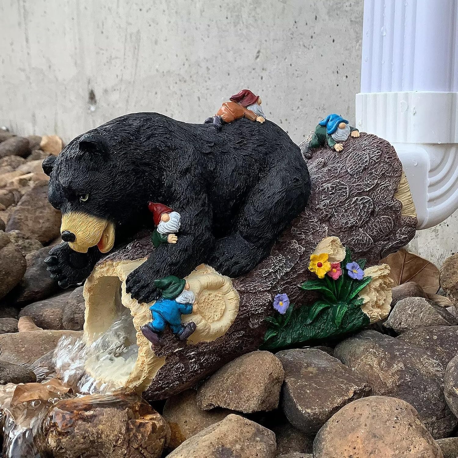 Amazon.com: GARDEN WHISPER Bear Statue Decor, Bear Gutter Downspout ...