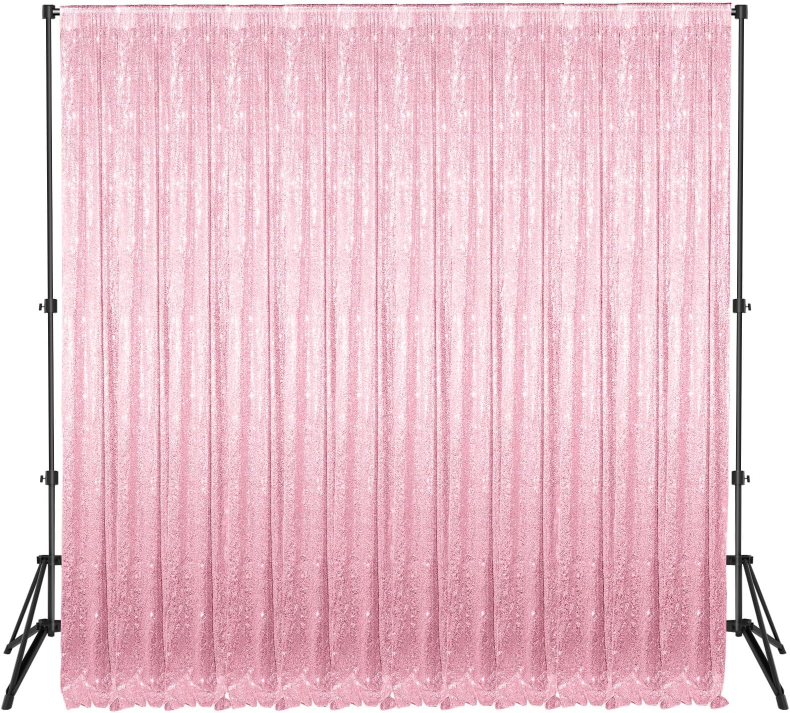 Amazon.com : Tatuo 4 Panels Pink Sequin Backdrop Curtain, 2ft x 8ft ...
