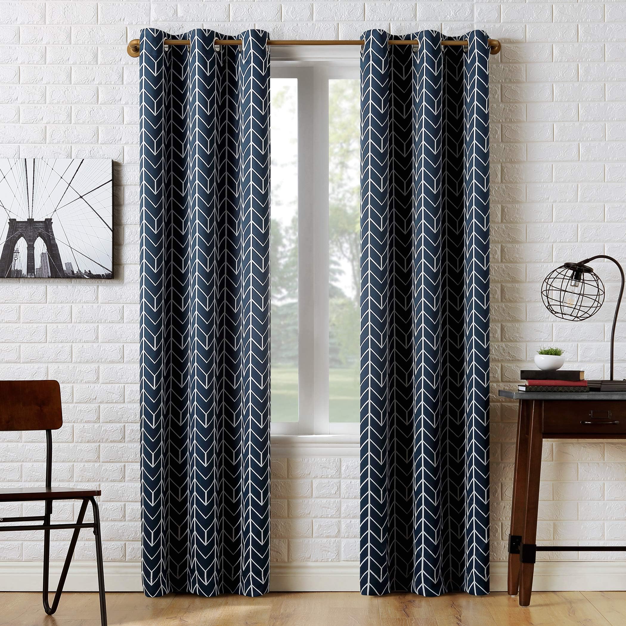 Amazon.com: Autumn Dream Chevron Bohemian Blackout Curtains, Linen ...