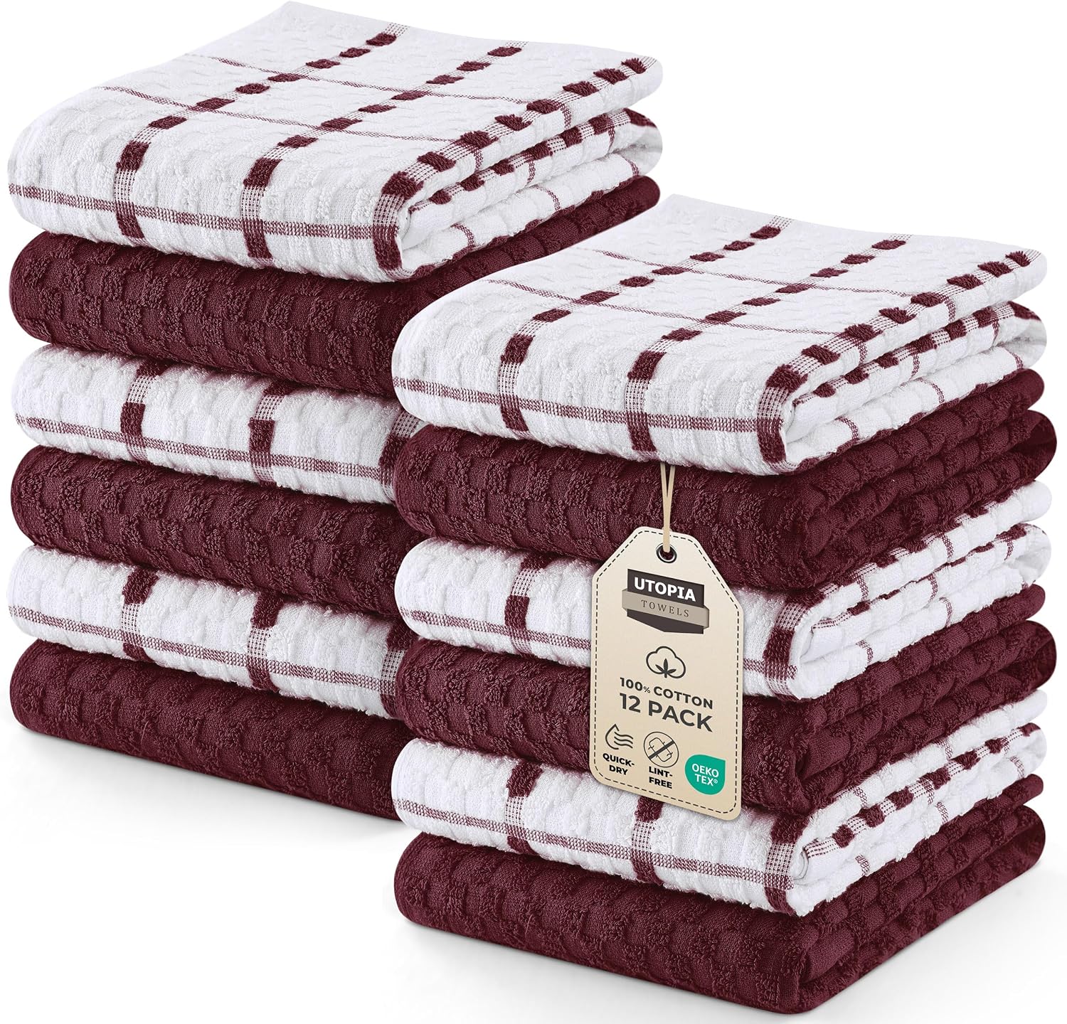 Amazon.com: Utopia Towels - Kitchen Towels 12 Pack, 15 x 25 Inches, 100 ...