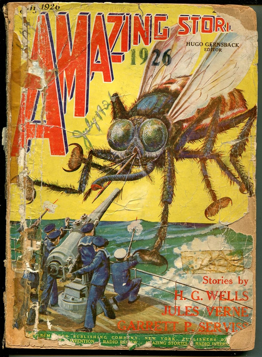 Amazing Stories 7/1926-Gernsback-4th issue-historic sci-fi pulp-Wells ...