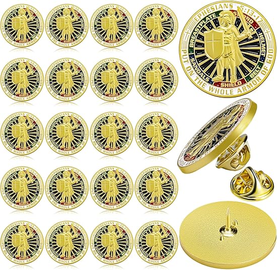 Amazon.com: Ecation 20 Pcs Put On The Whole Armor Of God Lapel Pin 1 ...