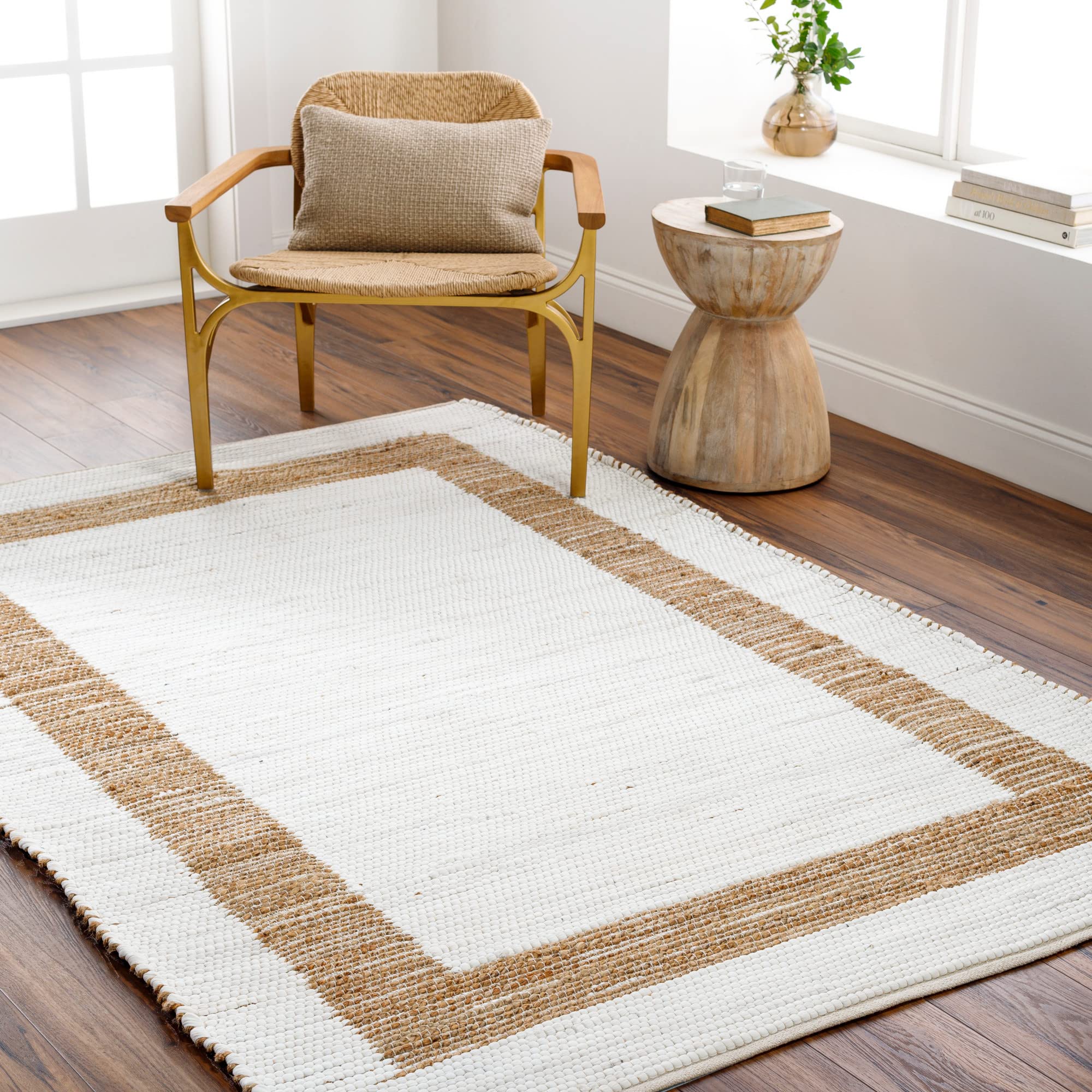 Amazon.com: Livabliss Jean Modern Minimalist Area Rug,5' x 7'6", White ...