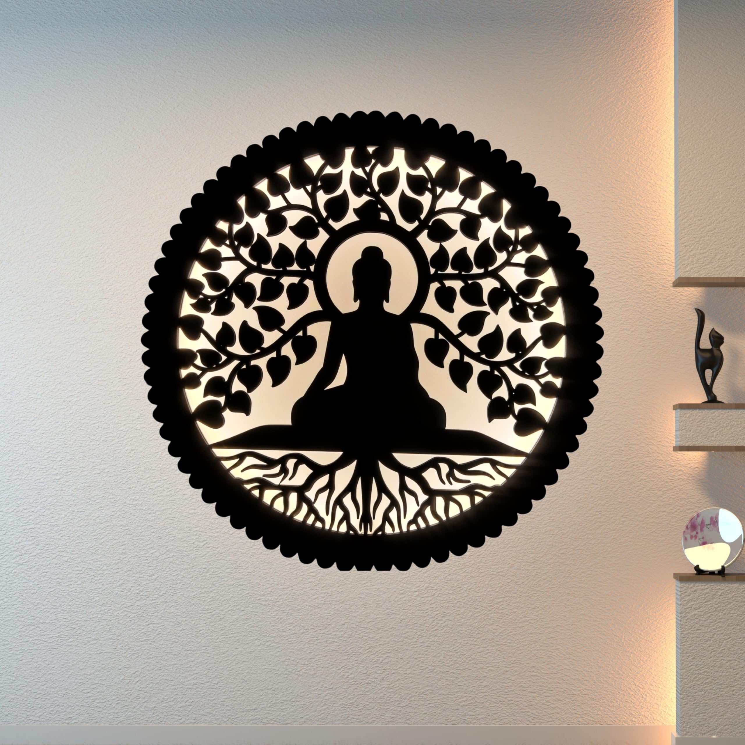 LASER ART Wall Decore Backlit – Spiritual Wall Sconce for Home Décor ...