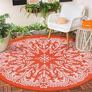 Amazon.com: Homcomoda Round Outdoor Patio Rugs 6Ft Waterproof Indoor ...