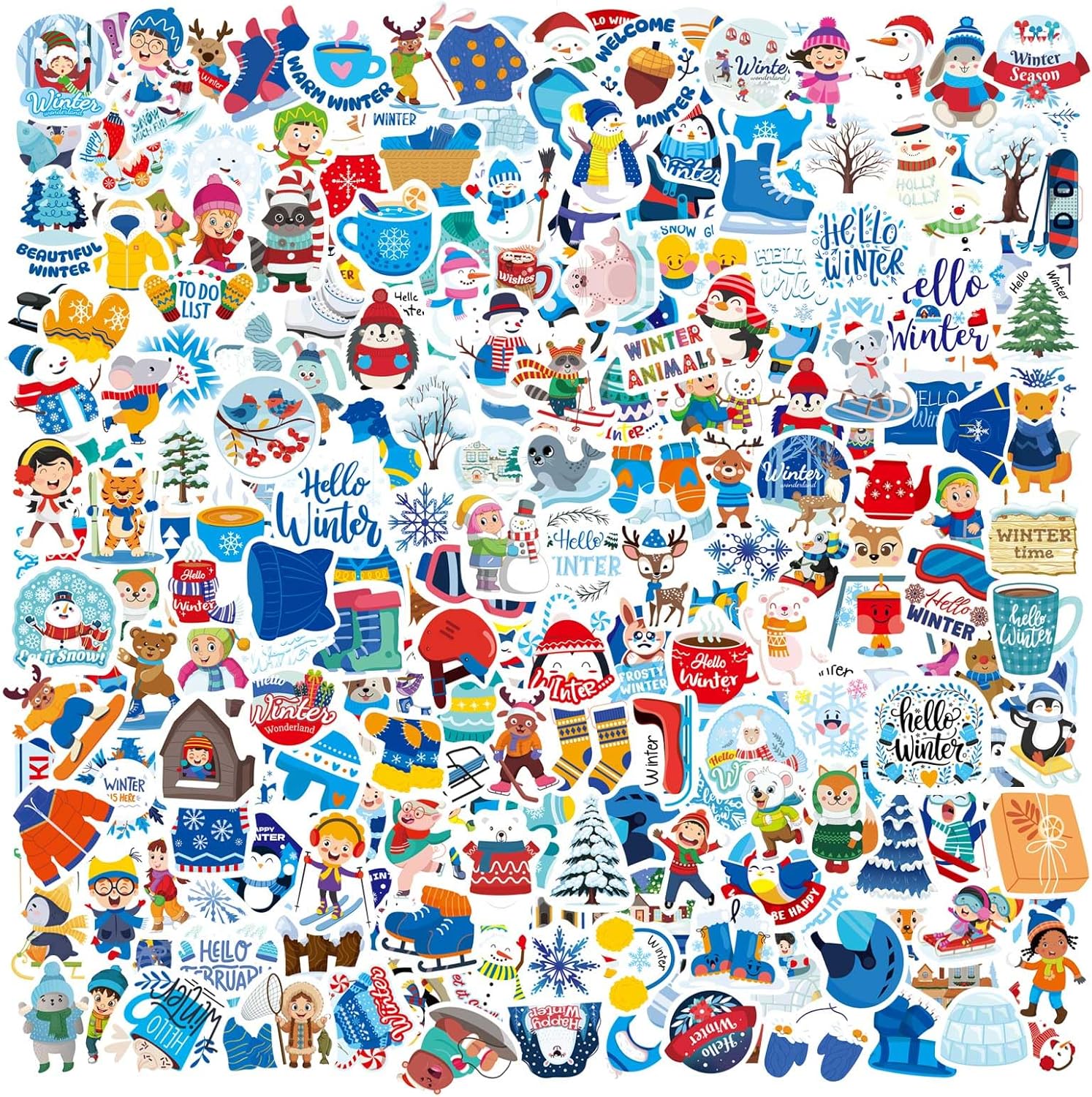 Amazon.com: 200PCS Winter Stickers for Kids, Vinyl Waterproof Stickers ...