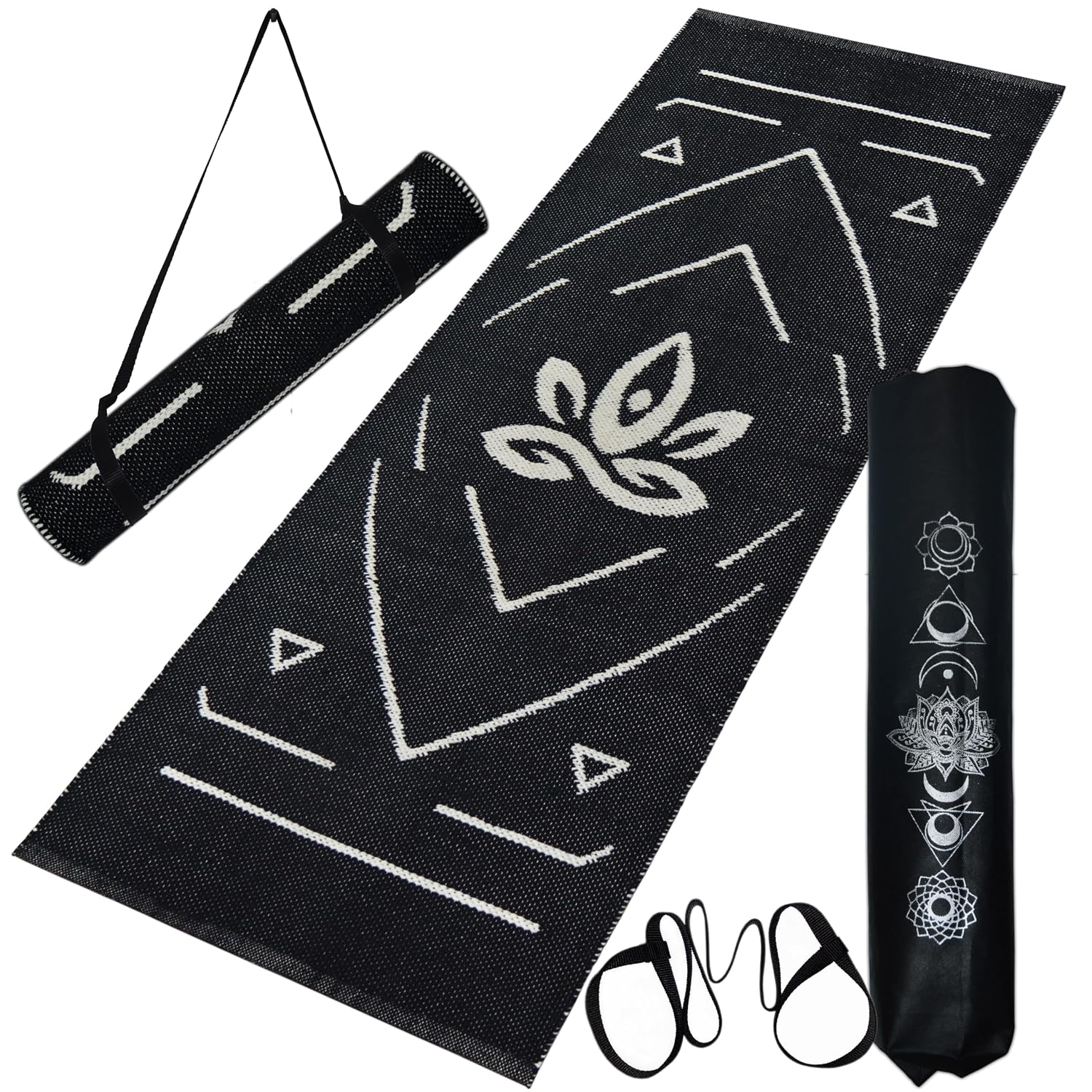 house of handmade - Non Slip Cotton Yoga Mat For Women And Men, 2X6 ...