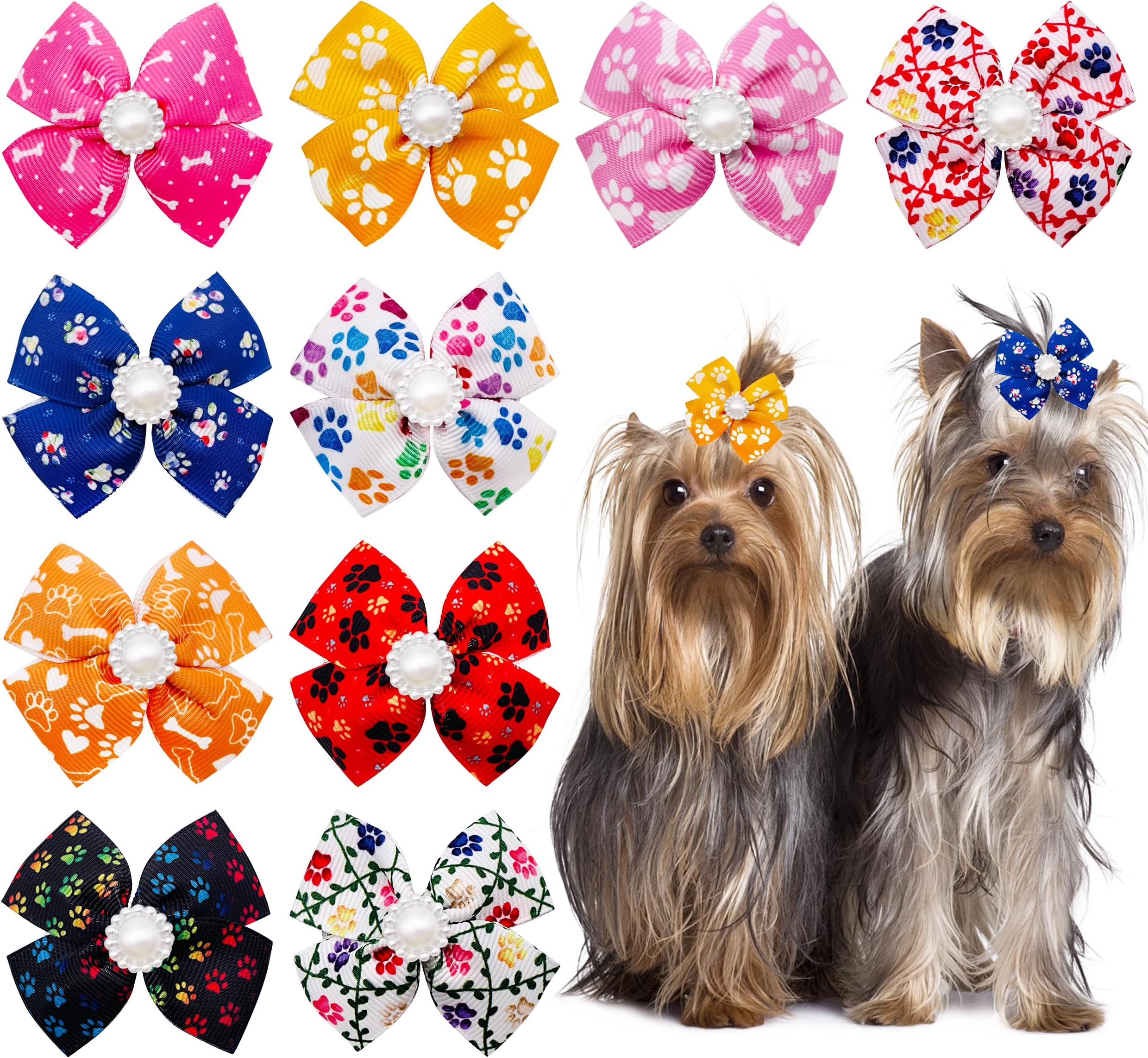 Amazon.com : Mruq pet Christmas Small Dog Hair Bows Clips, Holiday ...